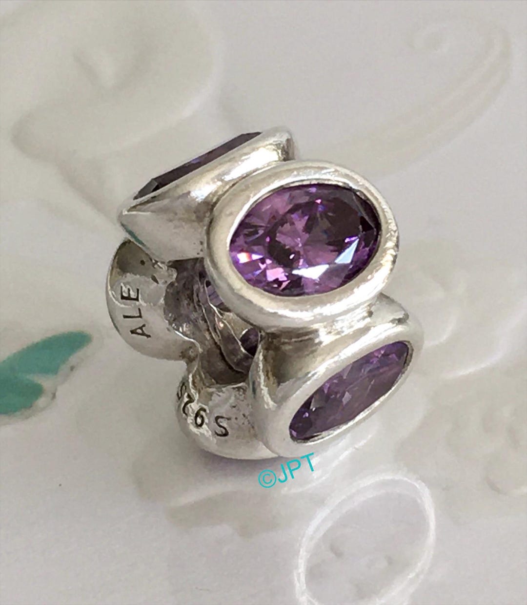 Pandora Oval Lights Purple Cubic Zirconia Charm Retired Pandora Charm ...