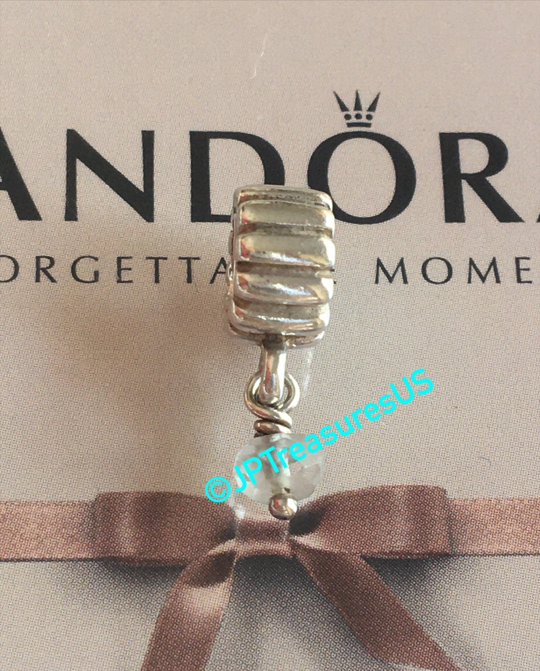 Authentique Pandora Birthstone April Quartz Dangle Charm Retraité ...