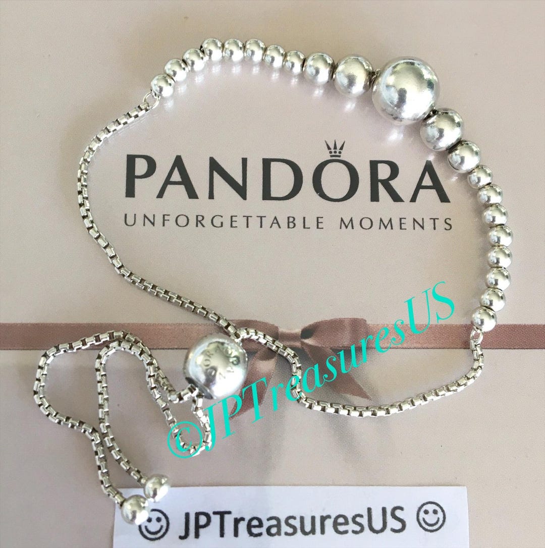 Authentic Pandora String of Beads Slider Bracelet Pandora Adjustable ...