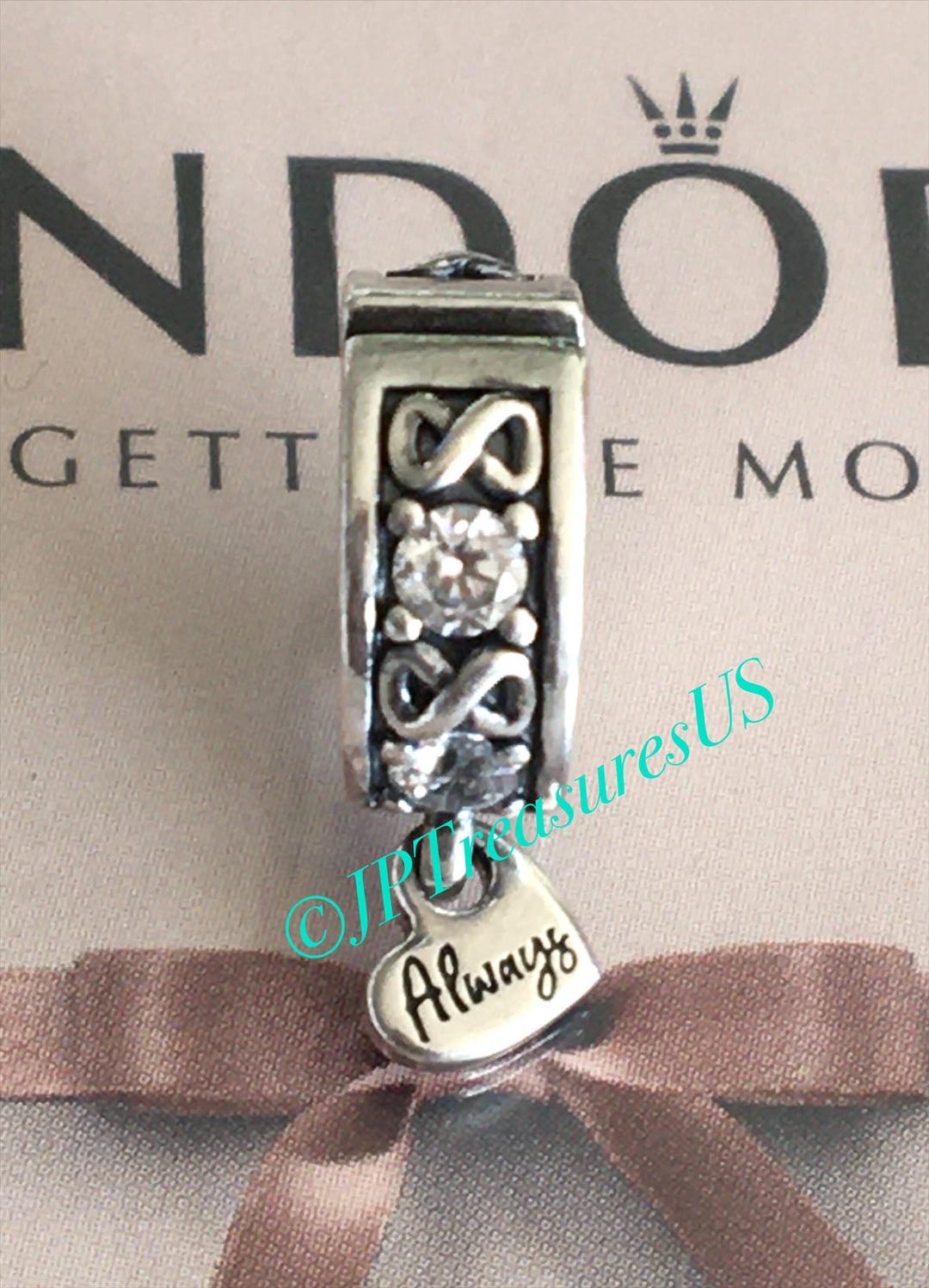 Authentic Pandora Family Always Clip Spacer Charm Infinity Clip With ...