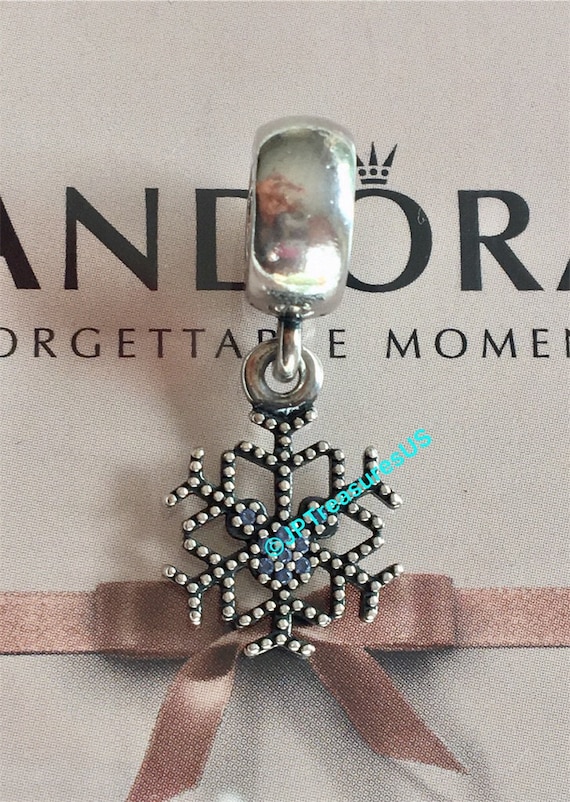 Authentic Pandora Disney Mickey Sparkling Snowflake Blue CZ | Etsy