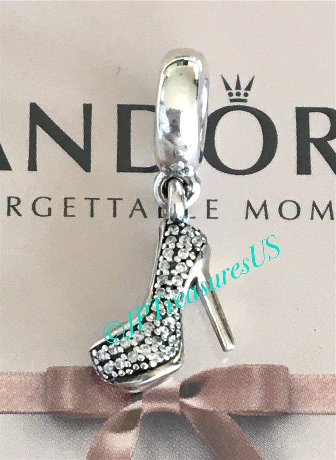 Authentic Pandora Sparkling Stiletto Shoe Dangle Charm Retired Pandora ...