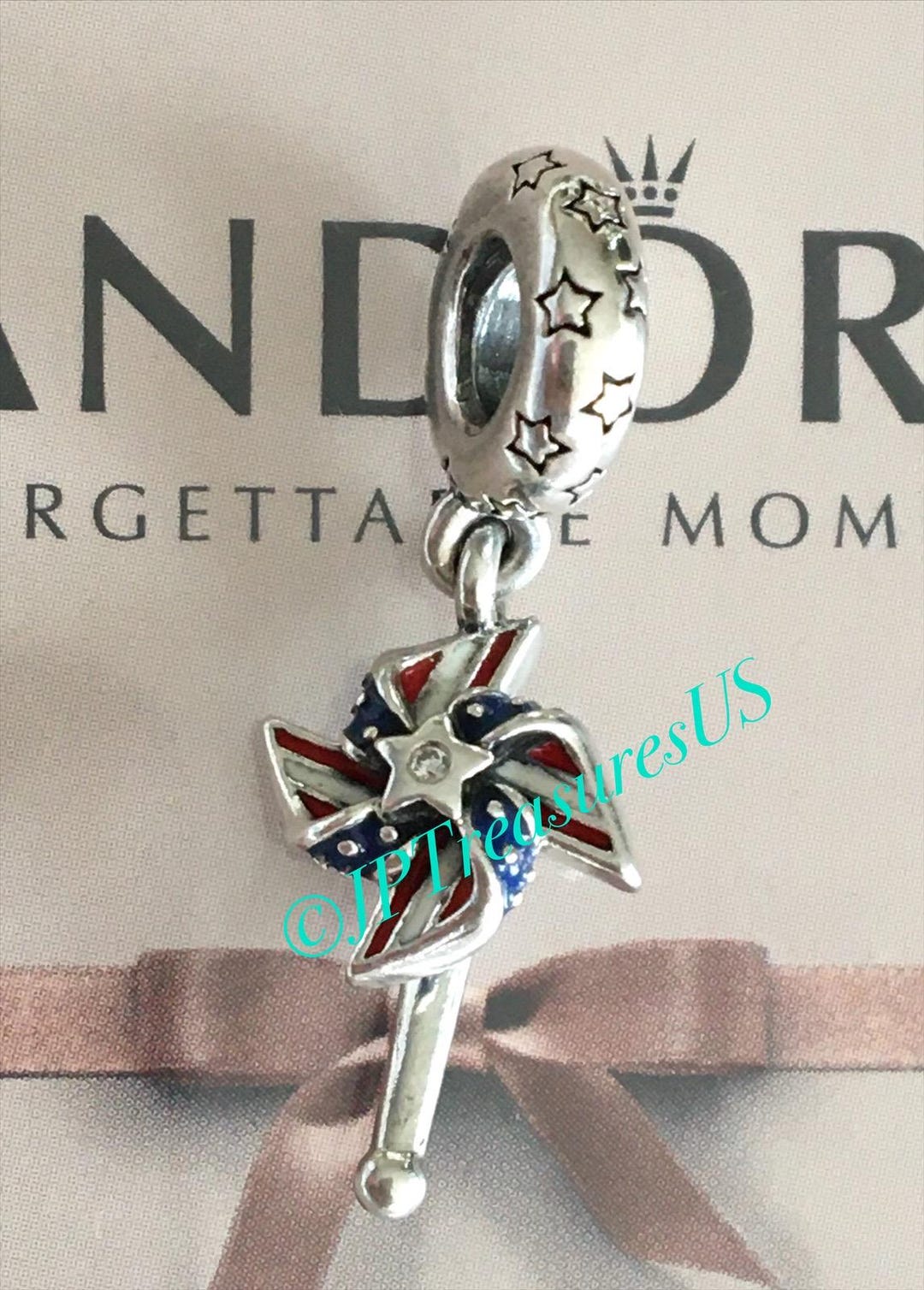 Authentic Pandora American Pinwheel Enamel Dangle Charm Retired Pandora ...