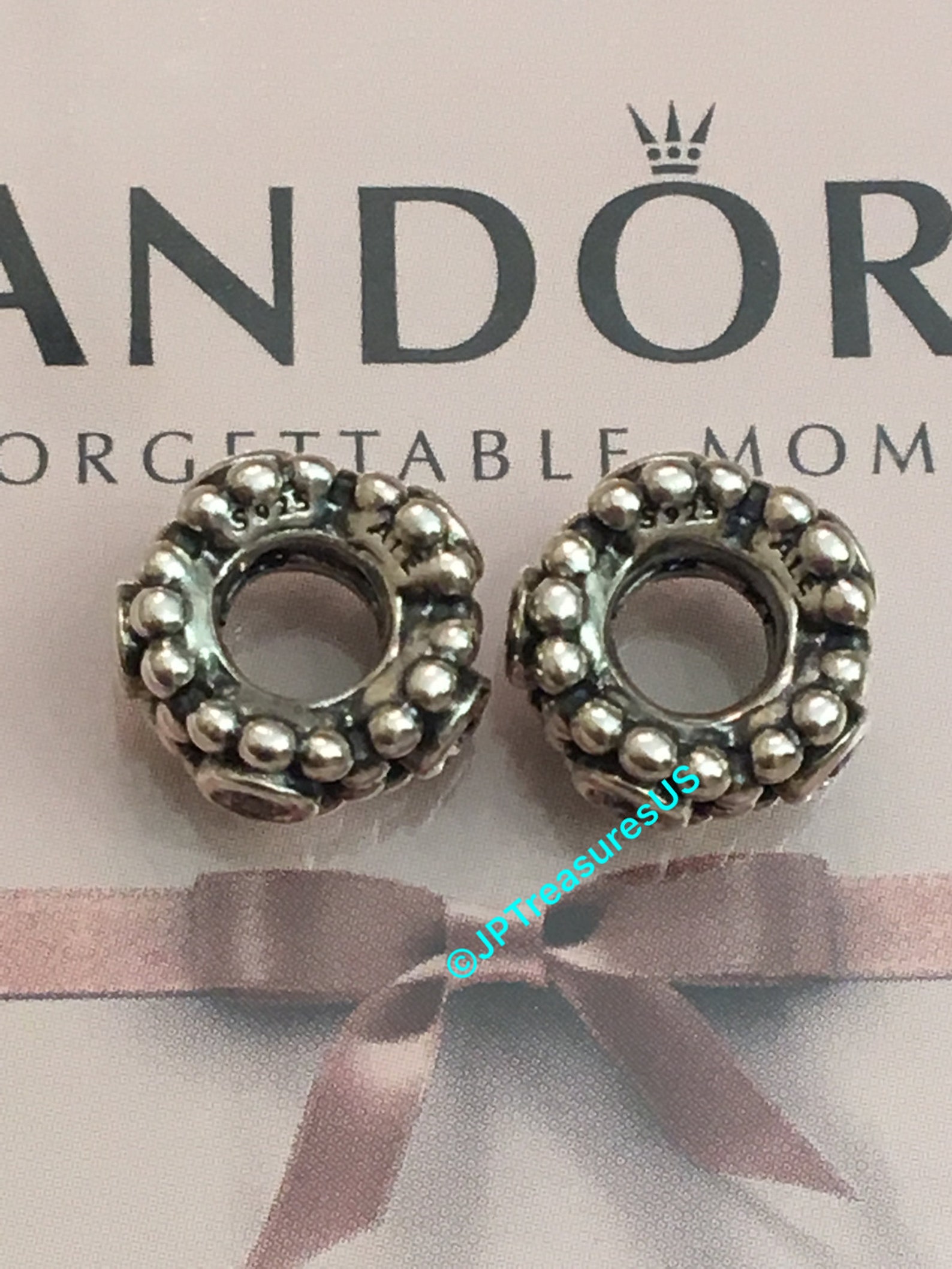 2 Authentic Pandora Her Majesty Spacers With Light Pink CZ - Etsy