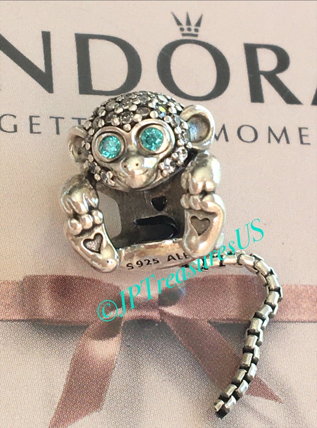 Authentic Pandora Sparkling Monkey With CZ Pandora Monkey Pandora Charm ...