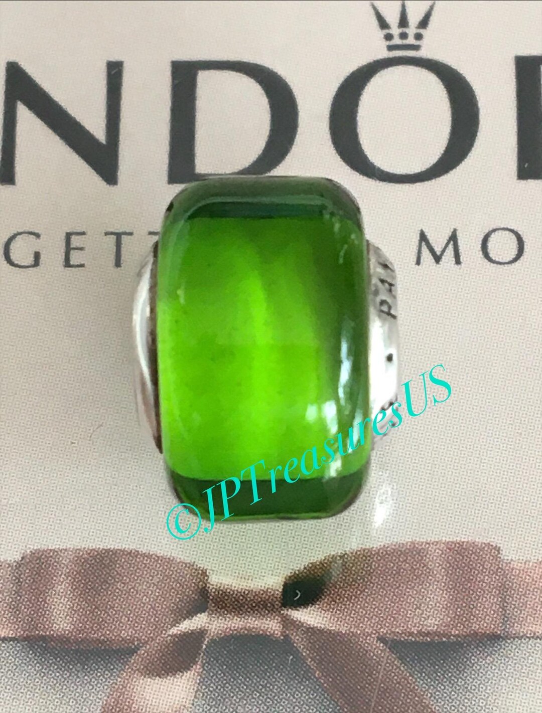 Authentic Pandora Green Mini Murano Glass Charm Retired Pandora Murano ...