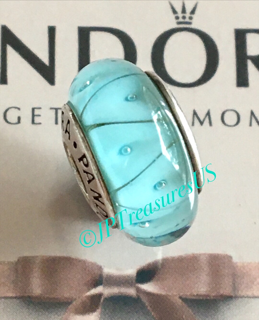 Authentic Pandora Light Blue Looking Glass Murano Glass Charm - Etsy