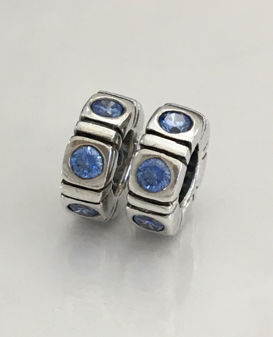 2 Pandora Trinity Spacers With Blue CZ Retired Pandora Charms Spacers ...