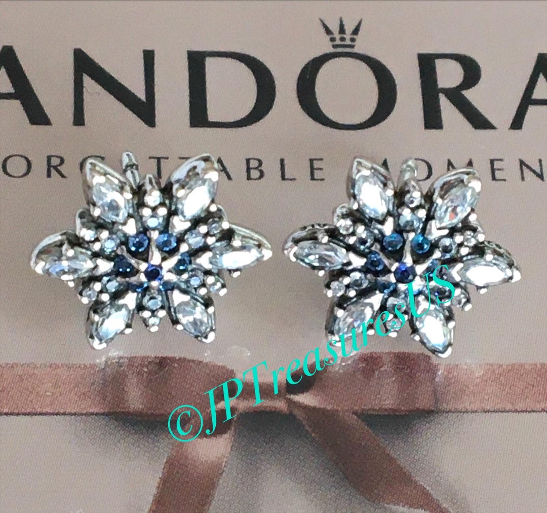 Authentic Pandora Crystalized Snowflake Stud Earrings Pandora Snowflake ...