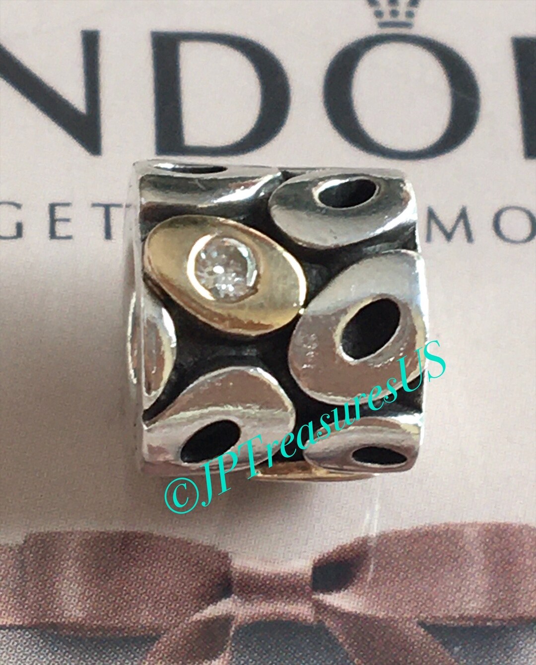 Authentic Pandora Oh My Charm Retired Pandora Charm Two Tone and Clear ...