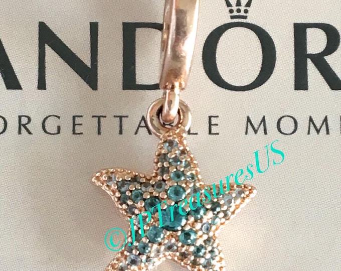 Authentic Pandora Starfish Charm Pandora 14k Rose Gold Plated and CZ ...