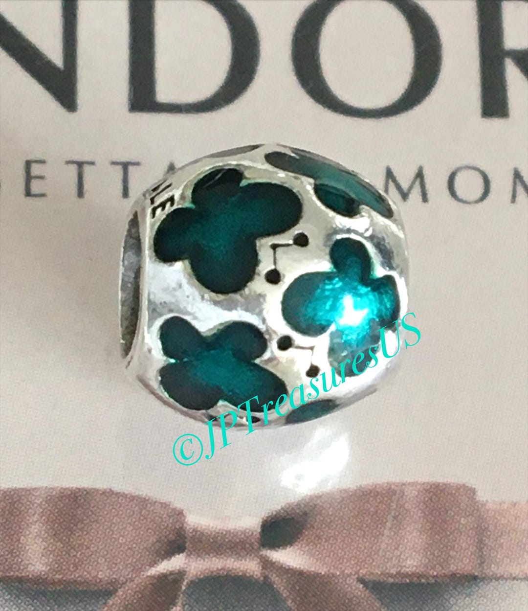 Authentic Pandora Butterflies Charm Green Enamel Retired Pandora ...