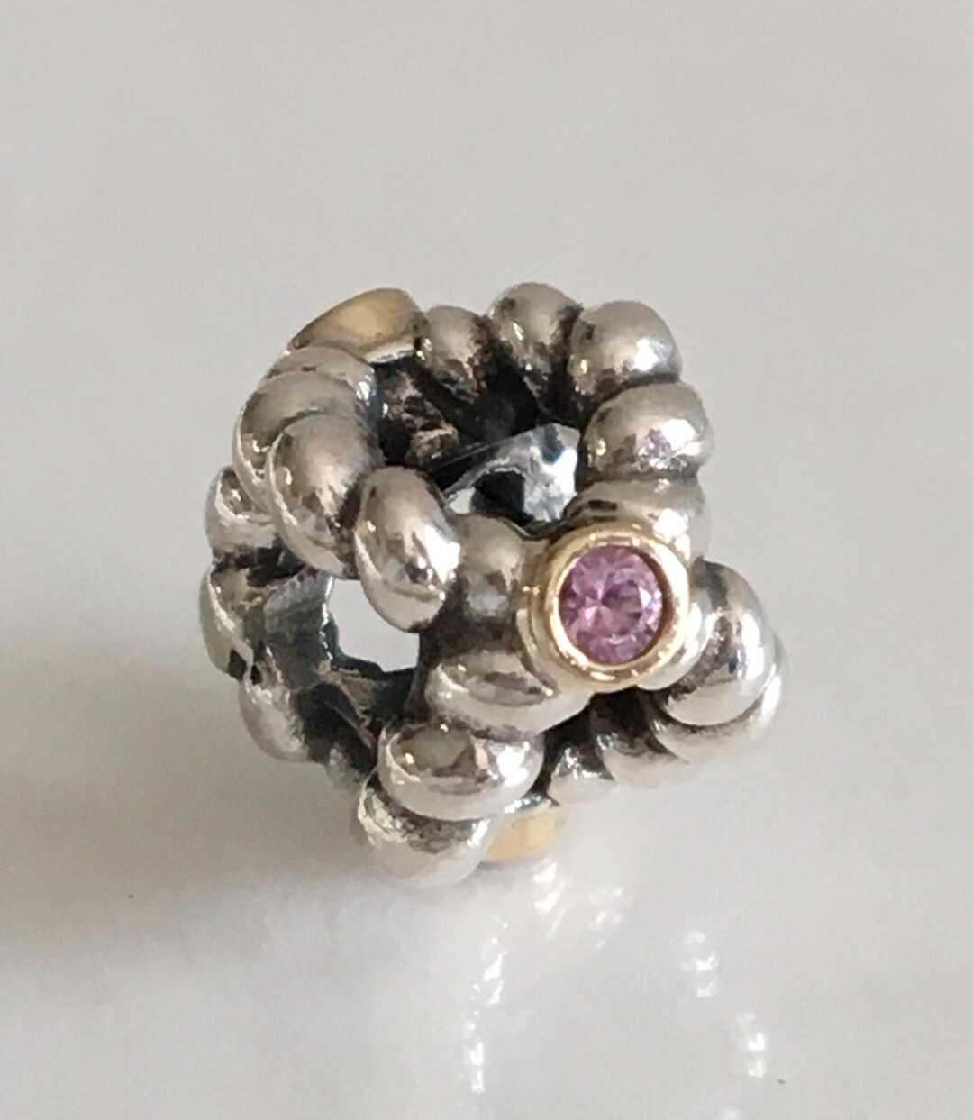 Pandora Binding Beauty Charm Retired Pandora Charm Two Tone and Pink ...