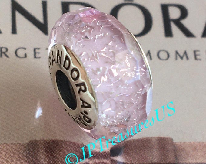 Authentic Pandora Fascinating Pink Shimmer Murano Glass Charm Bead ...