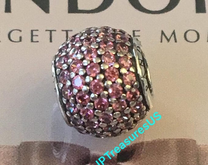 Authentic Pandora Pink Pave Lights CZ Retired Pandora Charm Cubic ...