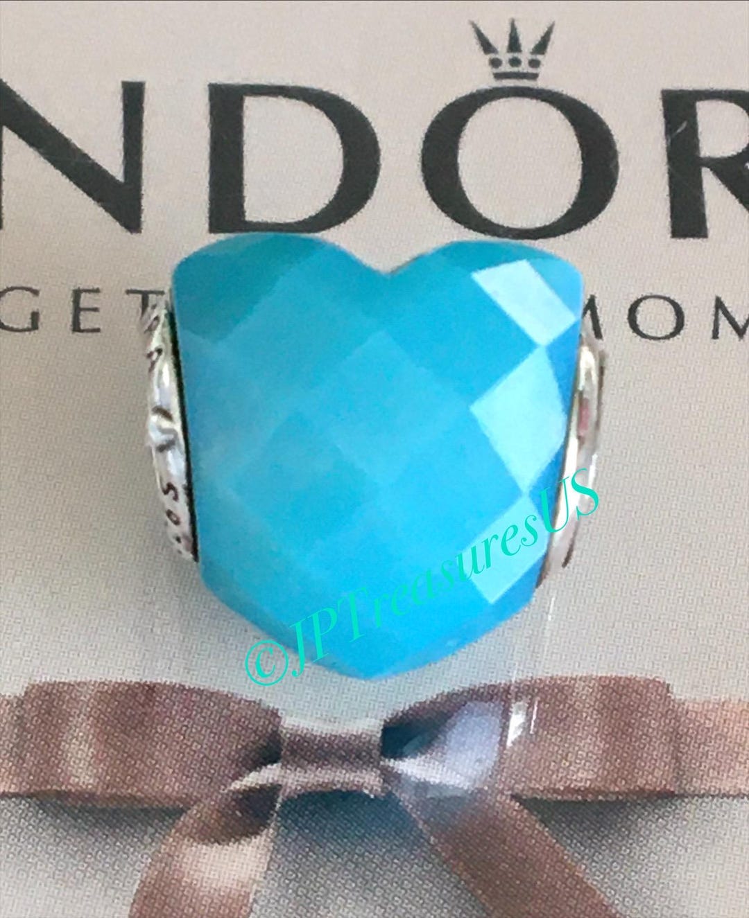 Authentic Pandora Shape of Love Blue Faceted Heart Charm Pandora Charm ...