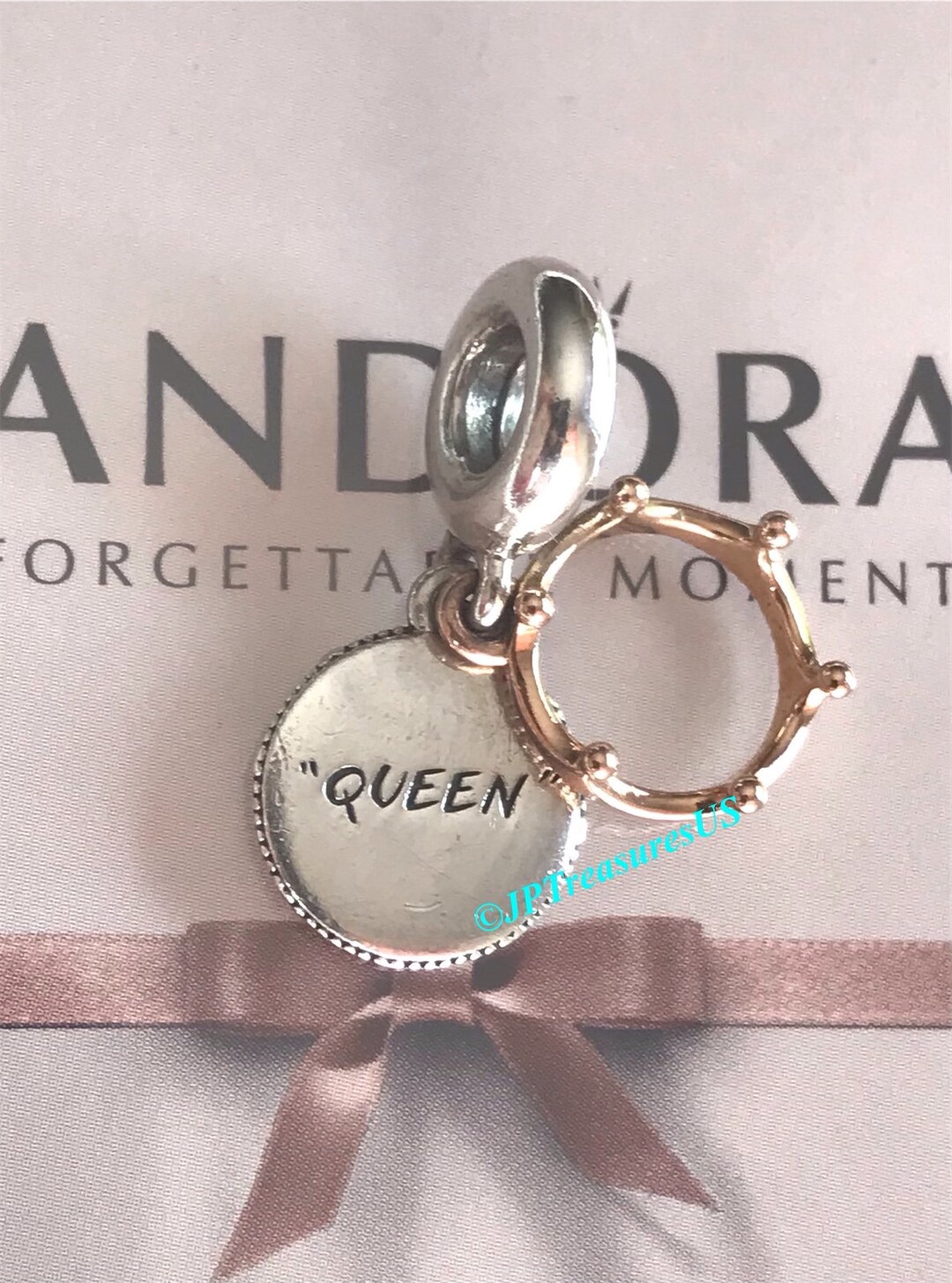 Authentic Pandora Queen and Regal Crown Charm Sterling Silver and Rose ...