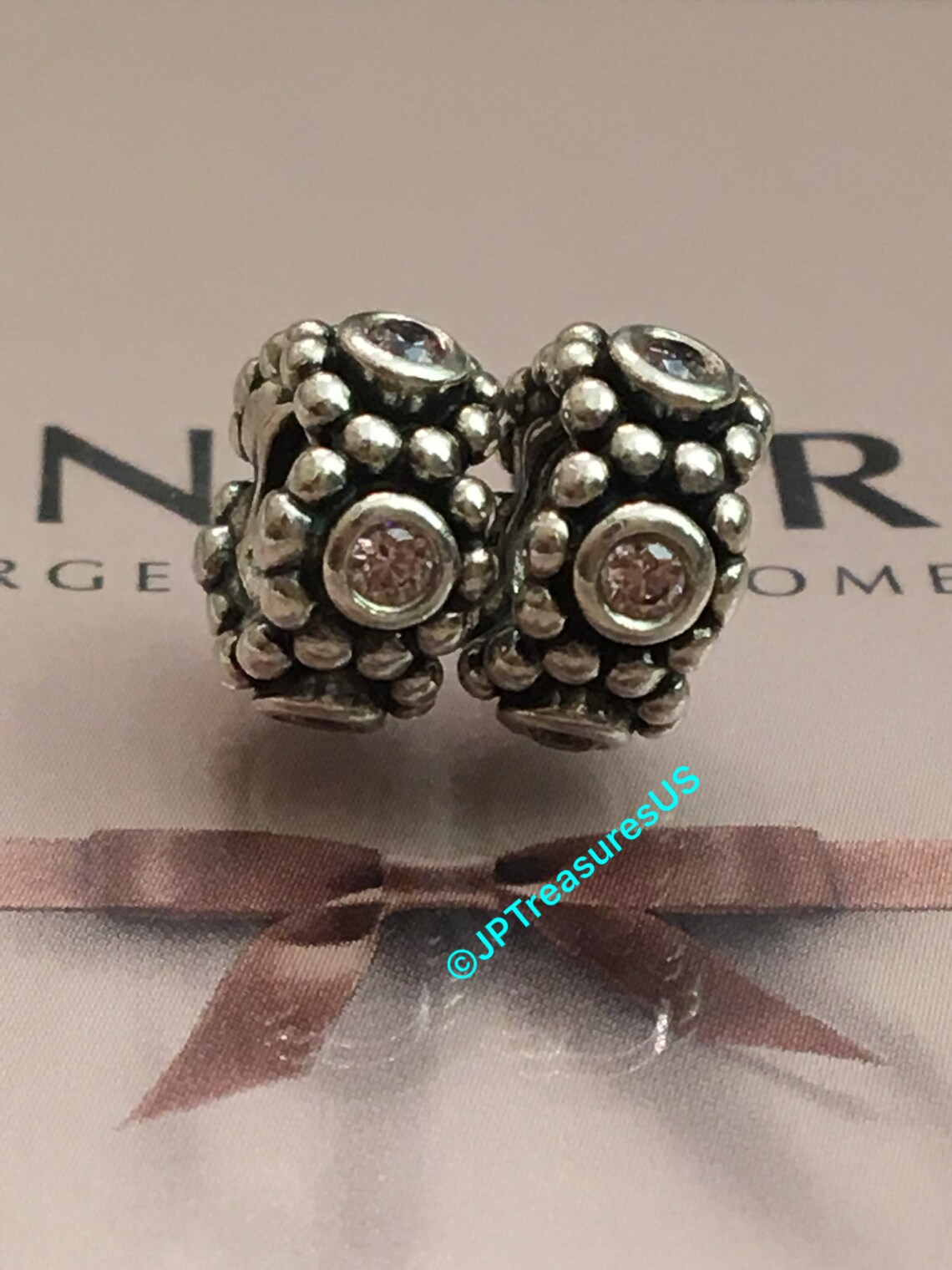 2 Authentic Pandora Her Majesty Spacers With Light Pink CZ - Etsy