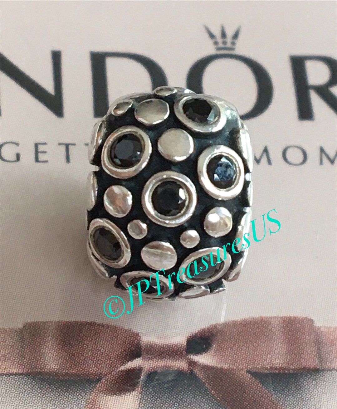 Authentic Pandora Encore Clip With Black Onyx Cubic Zirconia Retired ...