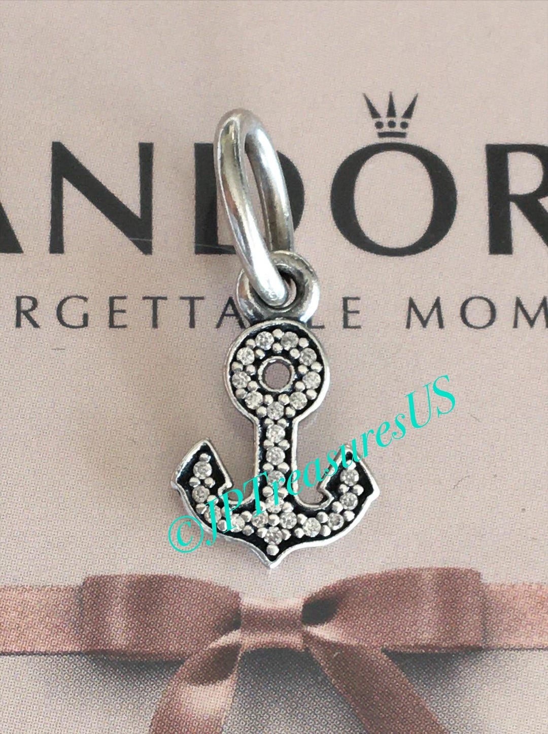 Authentic Pandora Symbol of Stability Dangle Clear CZ Charm Pandora ...