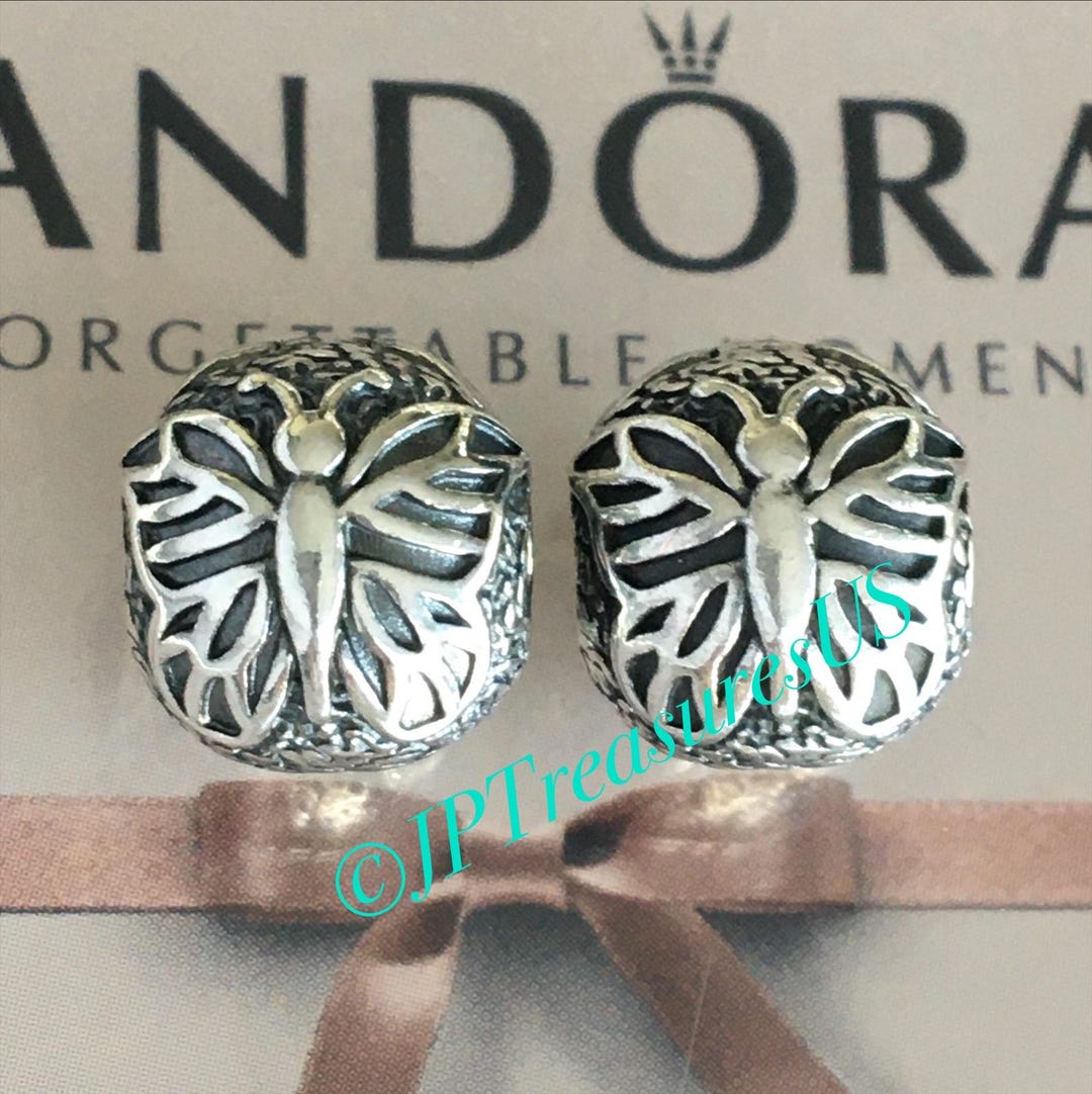 2 Authentic Pandora Lacewing Butterfly Clips Charms Pandora Clips ...