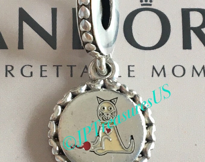 Authentic Pandora Cat Stick Figure Charm Pandora Cat Dangle Charm ...