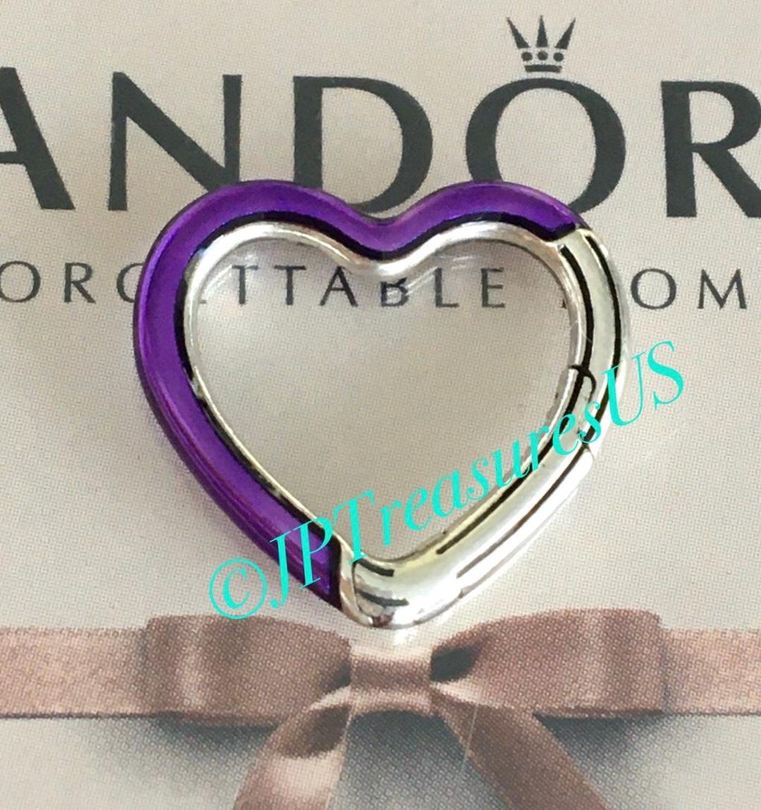 Authentic Pandora Me Purple Heart Openable Link Pandora Heart Enamel ...