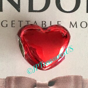 Authentic Pandora Metallic Red Heart Charm Pandora Heart Enamel Pandora ...
