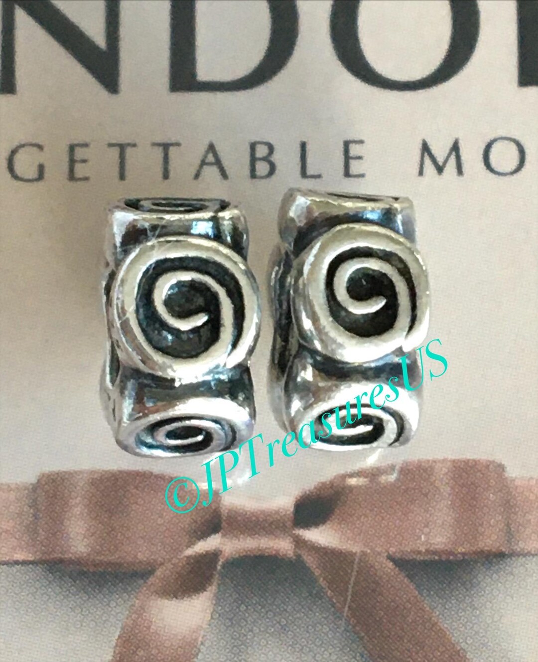 2 Authentic Pandora Roses Flowers Spacers Retired Pandora Charms ...