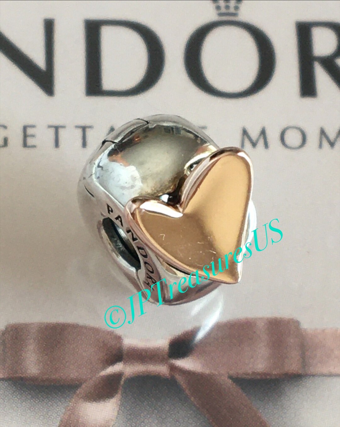 Authentic Pandora Freehand Heart Clip Sterling Silver With Rose Gold ...