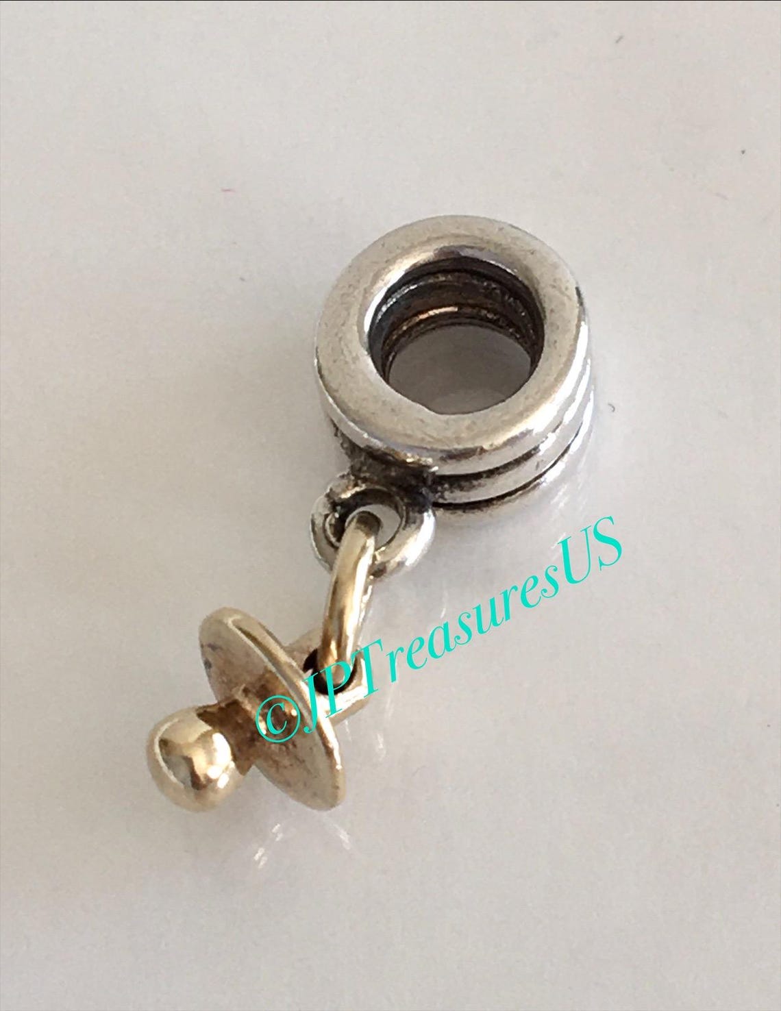 Pandora Pacifier Dangle Charm Two Tone Retired Pandora Charm Pandora ...