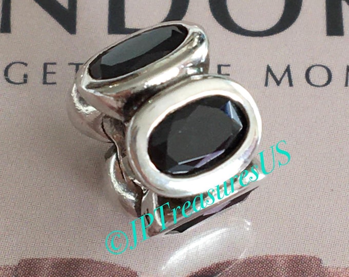 Authentic Pandora Oval Lights Black Cubic Zirconia Charm Retired ...
