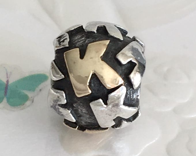 Pandora Letter K Charm Retired Pandora Alpha K Charm Two Tone Free ...
