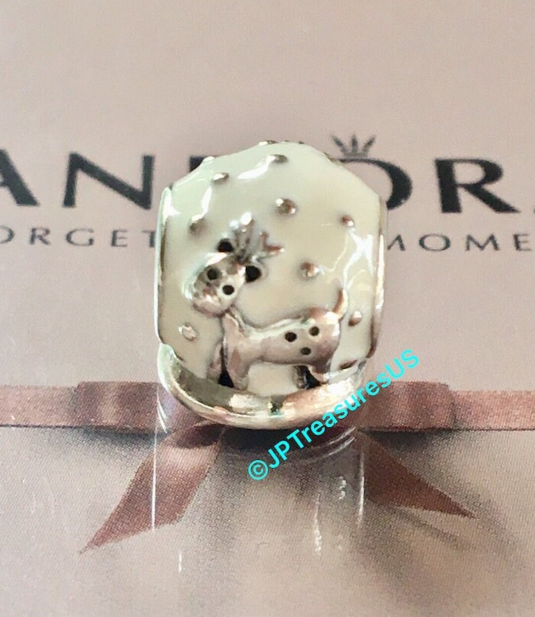 Authentic Pandora Reindeer Snow Globe Charm Pandora Christmas White ...