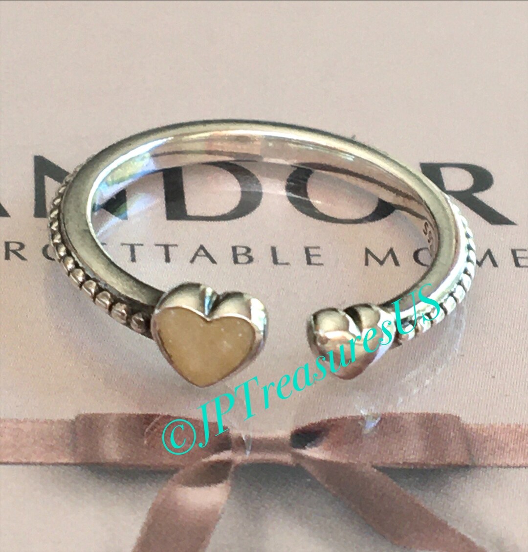 Authentic Pandora Hearts of Love Open Ring Enamel Size 50 size 5 in US ...
