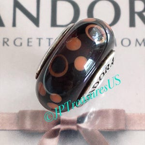Authentic Pandora Orange Bubbles Murano Glass Charm Retired Pandora ...