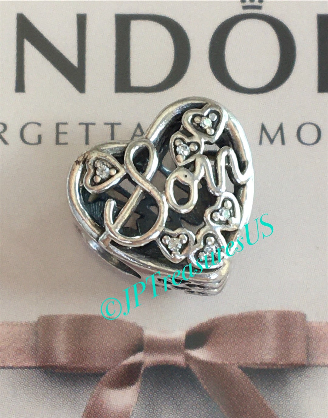 Authentic Pandora Mother and Son Bond Heart With Clear CZ Charm Pandora ...