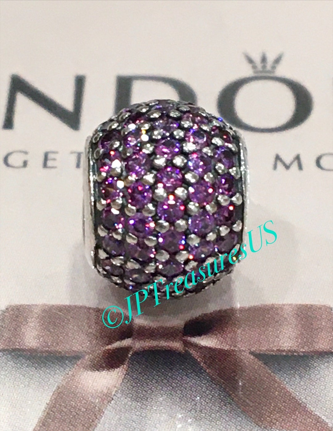 Authentic Pandora Purple Pave Lights CZ Retired Pandora Charm Cubic ...