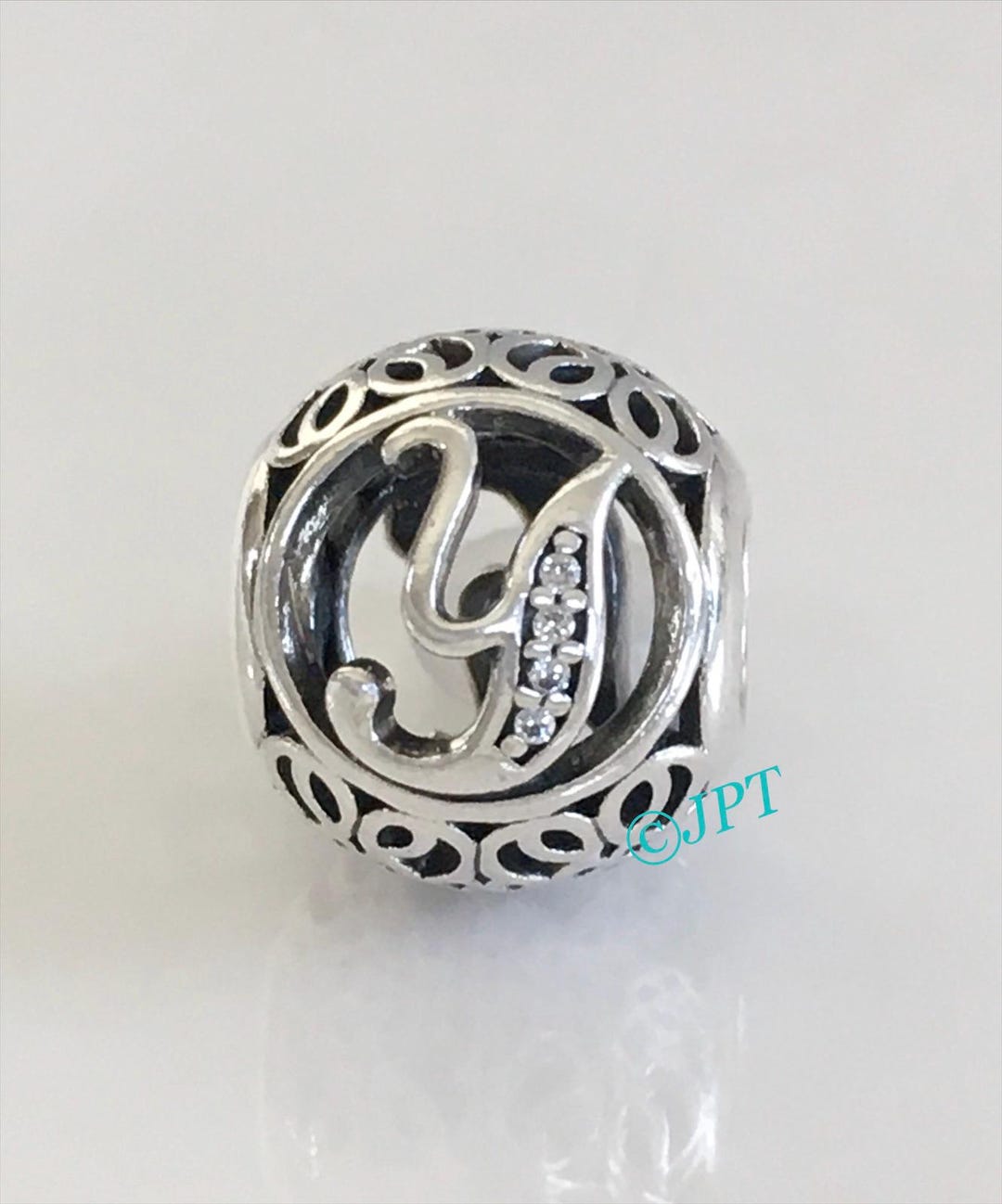 Pandora Vintage Letter Y Charm With Clear CZ Retired Pandora Alpha ...