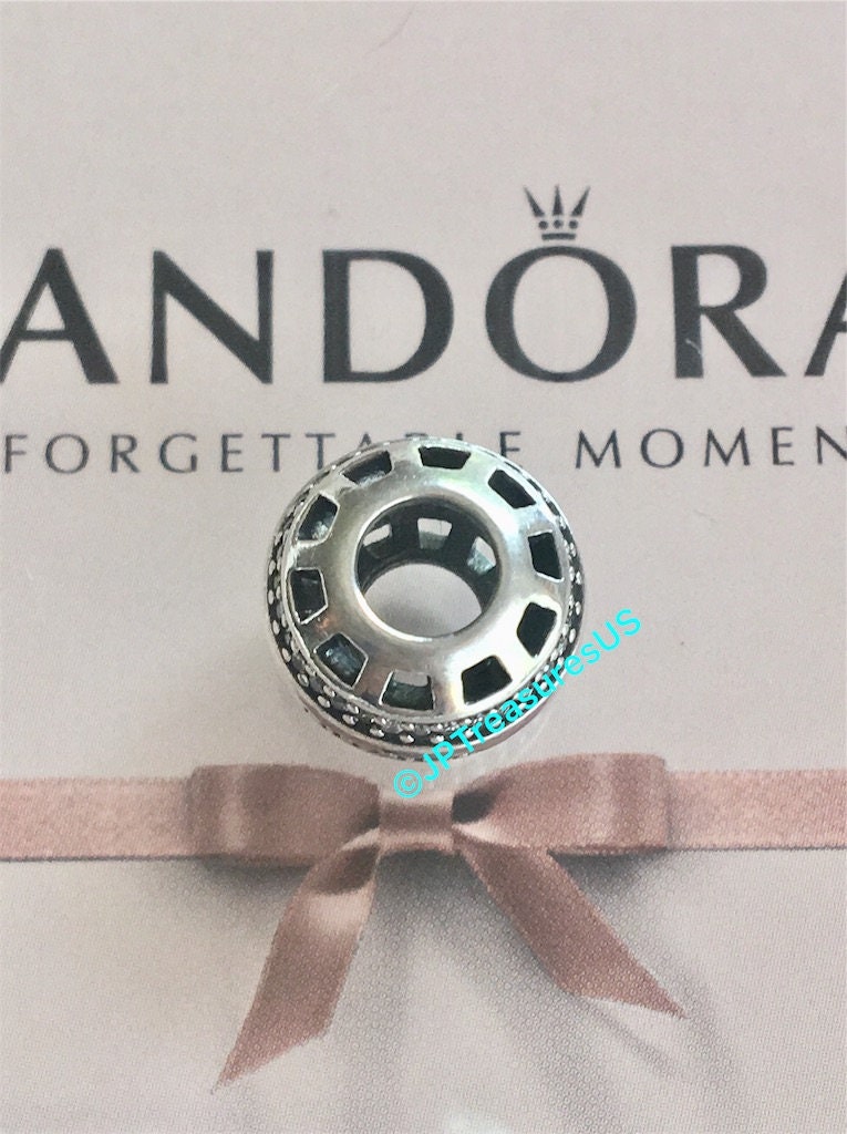 Authentic Pandora Signature Openwork Charm With Clear CZ | Etsy