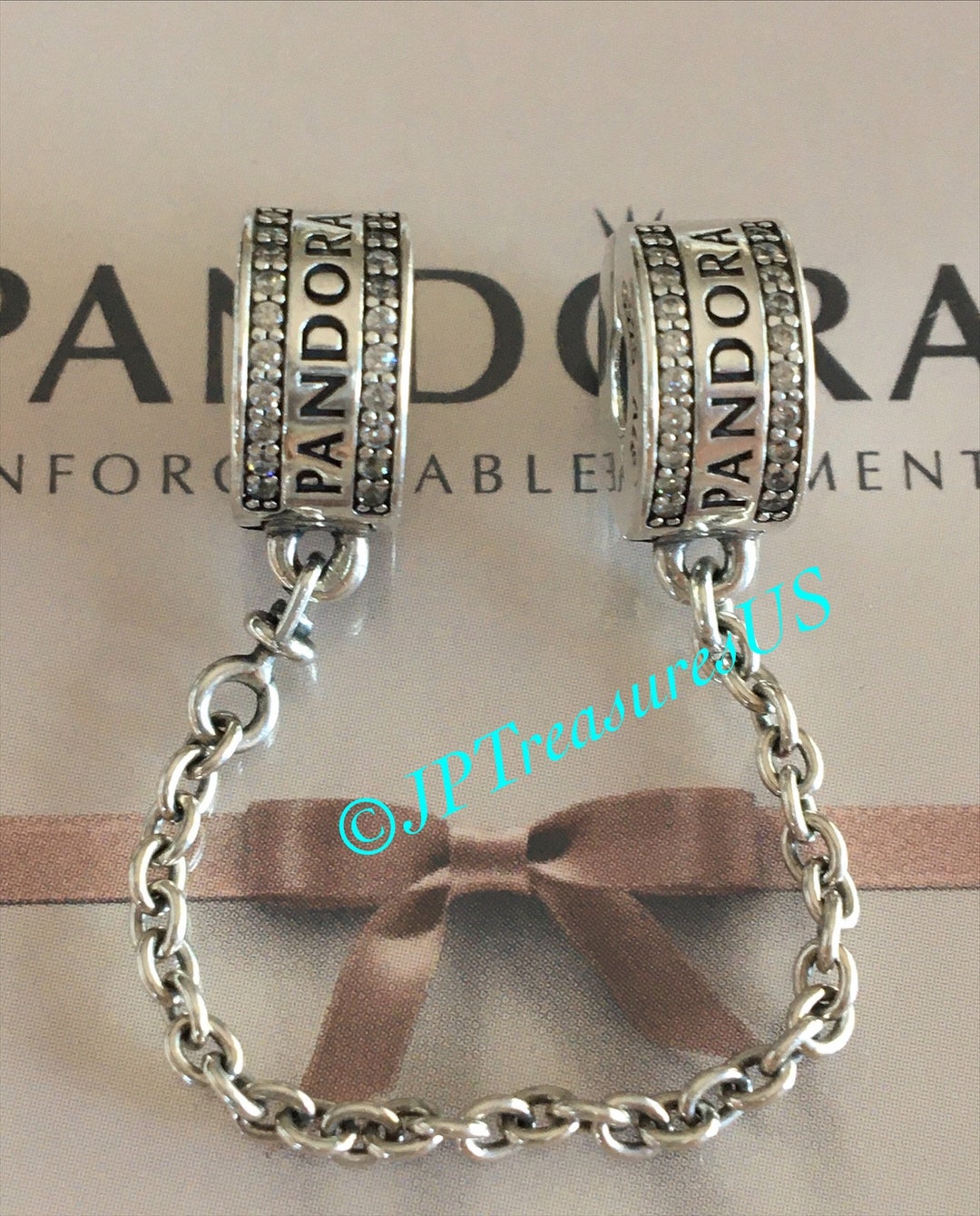 Authentic Pandora Logo Safety Chain Charm Pandora Safety Chain Pandora ...