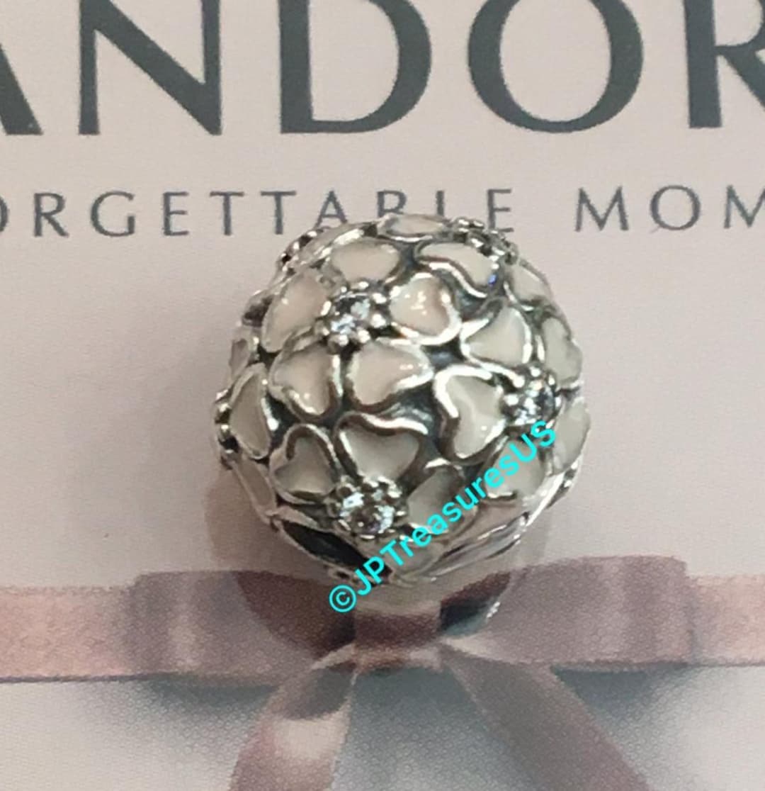 Authentic Pandora Cherry Blossom Clip Charm Soft Pink Enamel With Clear ...