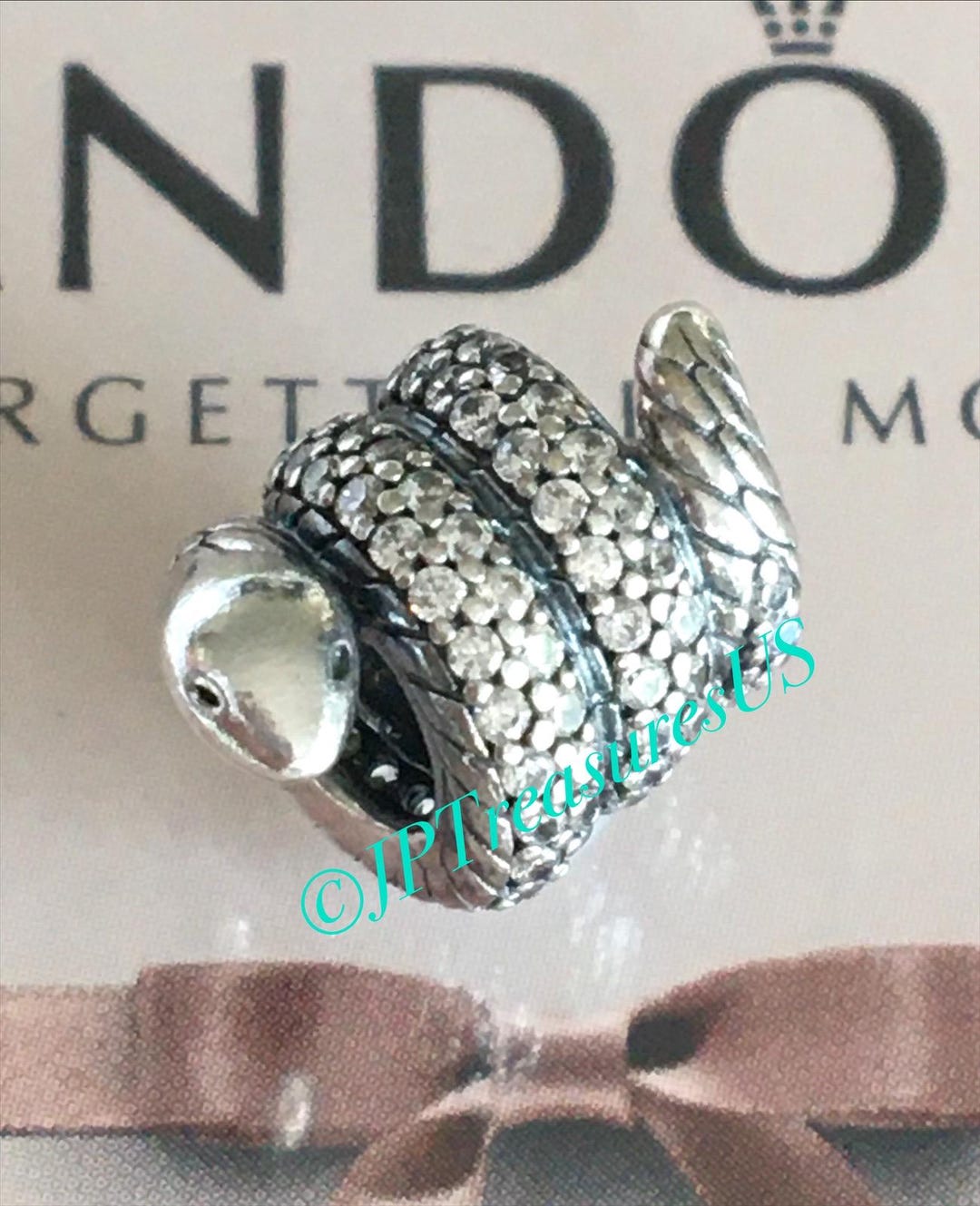 Authentic Pandora Sparkling Wrapped Snake Charm Clear Cubic Zirconia ...