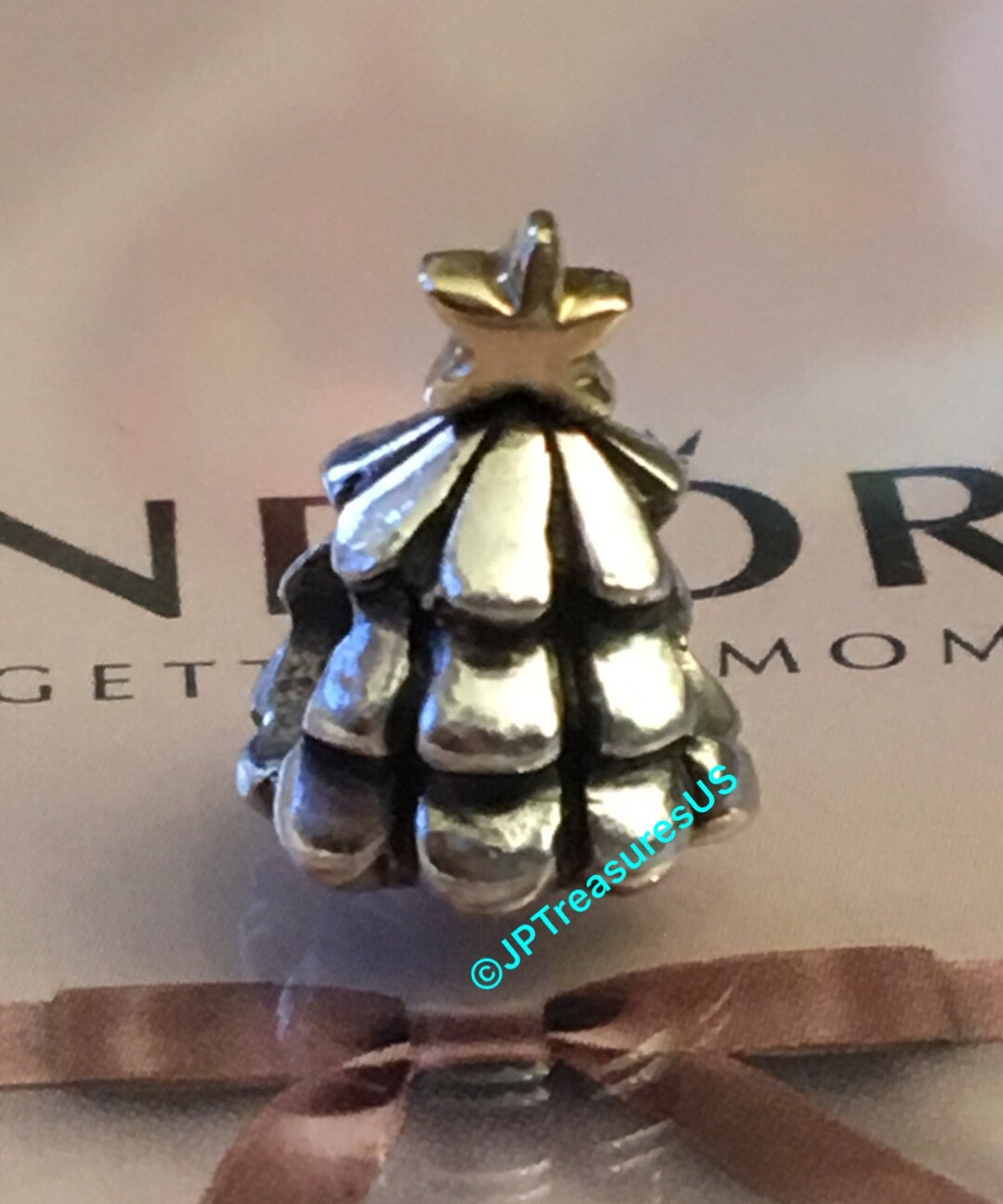 Authentic Pandora Christmas Tree Charm Two Tone Retired Pandora ...
