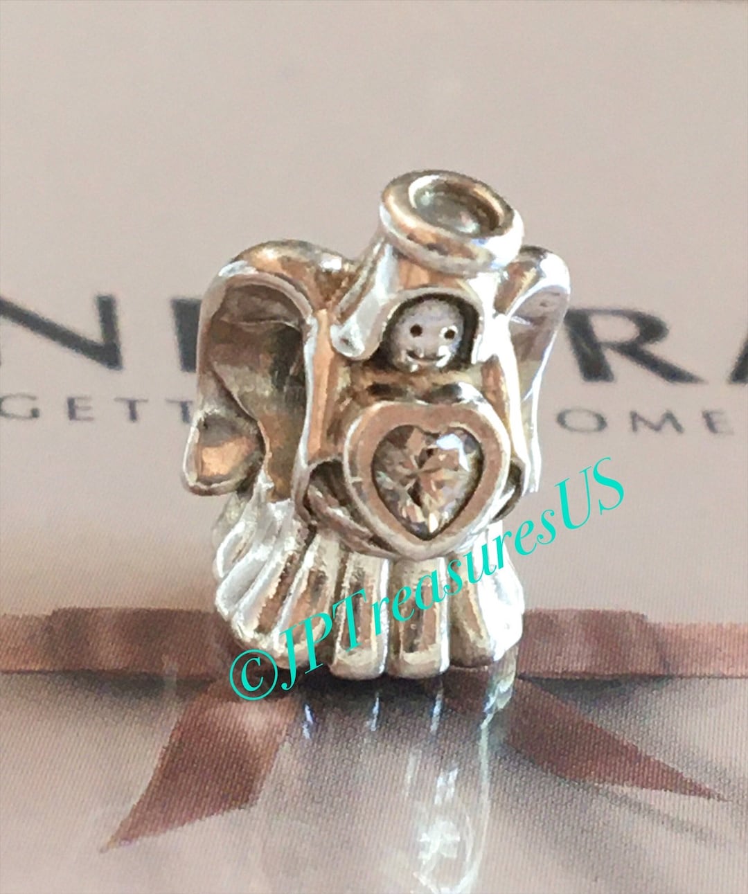 Authentic Pandora Angel of Love With Clear CZ Retired Pandora Charm ...