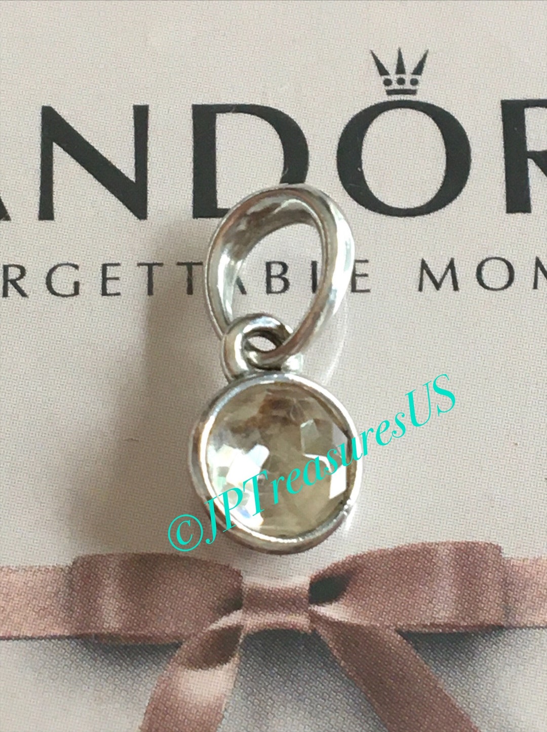 Authentic Pandora April Droplet Pendant Dangle Charm Pandora Birthstone ...