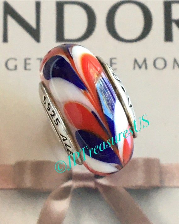 Pandora red white blue murano store