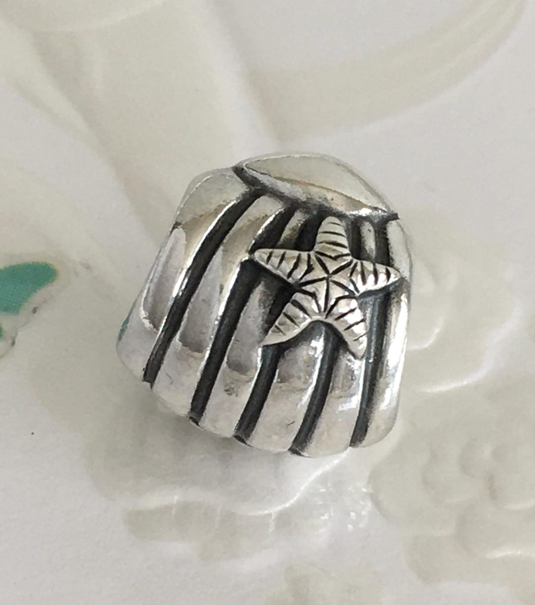 Pandora Sea Shell With Silver Starfish Charm Retired Pandora Seashell ...