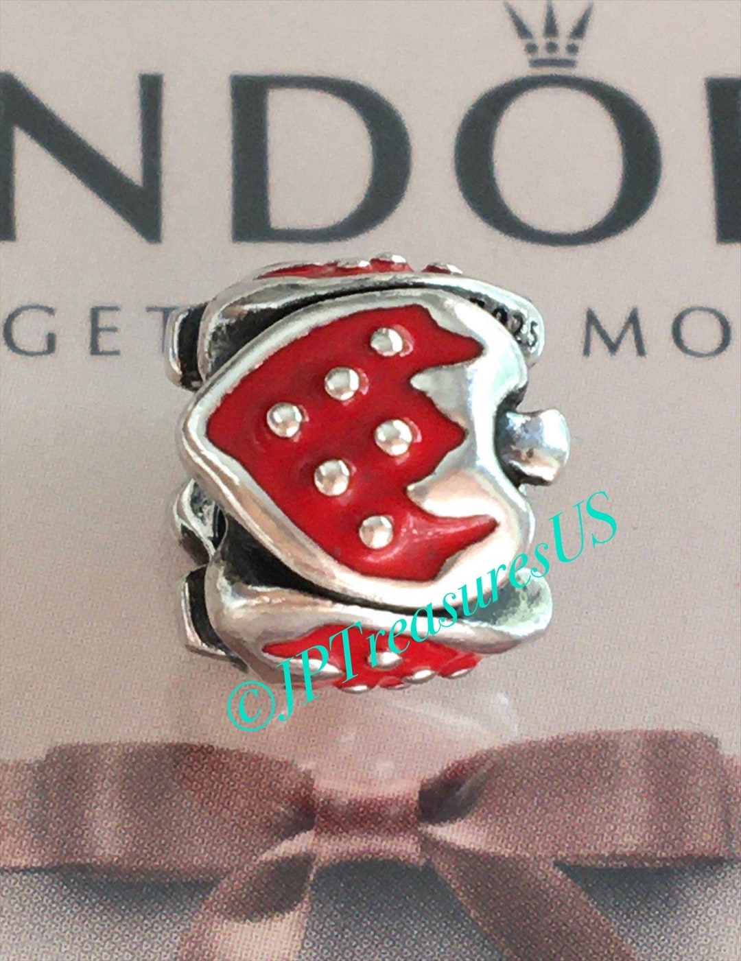 Authentic Pandora Strawberry Red Enamel Charm Retired Pandora Charm ...