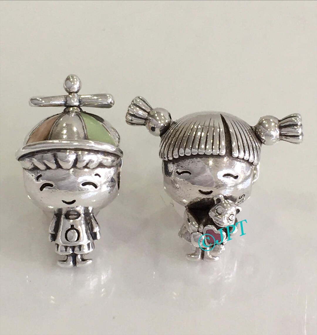 2 Authentic Pandora Little Boy and Little Girl Charms Retired Pandora ...